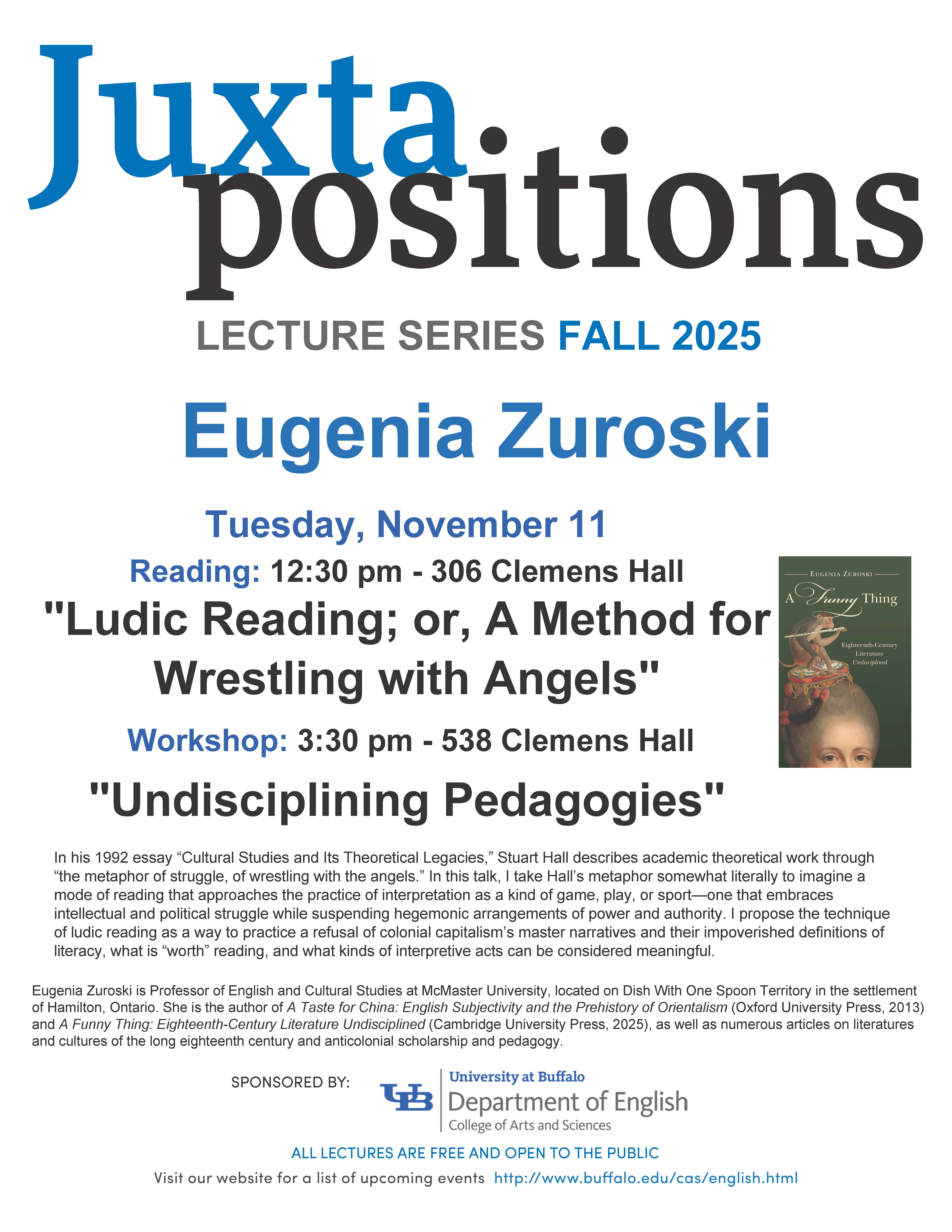 UB Events Calendar - JUXTAPOSITIONS Lecture Series Presents: Eugenia ...