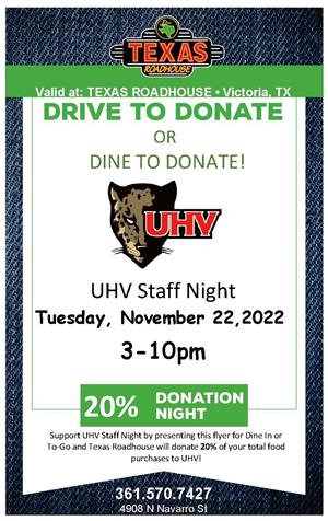 University of Houston - Victoria - UHV Staff Night at Texas Roadhouse