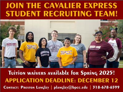 BPCC Events Calendar - Cavalier Express Application Deadline