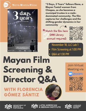 UNM Events Calendar - Mayan Film Screening & Director Q&A