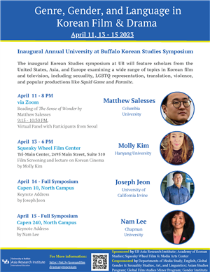 UB Events Calendar - Genre, Gender and Language in Korean Film and Drama