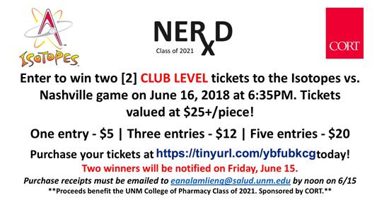 UNM Health Sciences - COP Class of 2021 Isotopes Ticket Raffle