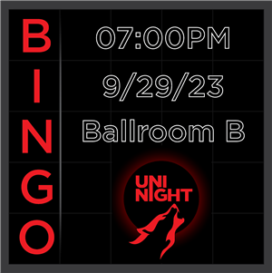 Student Activities - UNI Night - Bingo