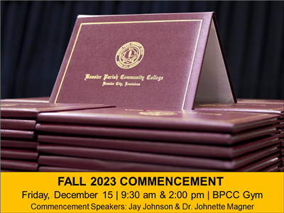 BPCC Events Calendar - Fall 2023 Commencement