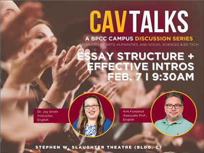 BPCC Events Calendar - Cav Talks Campus Discussion Series: Essay ...