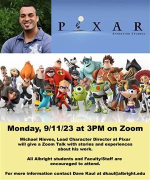 Albright College - Michael Nieves, Pixar's Lead Character Director ...