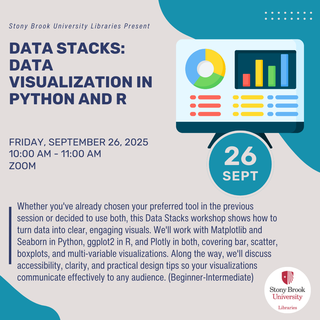 Stony Brook University - Data Stacks: Data Visualization in Python & R (Beginner-Intermediate)