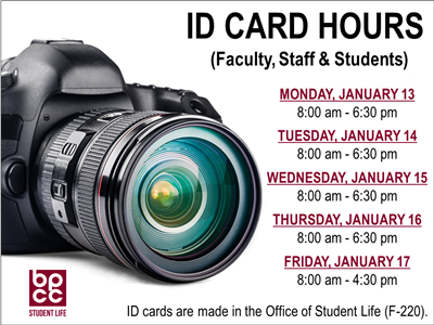 BPCC Events Calendar - ID Card Hours