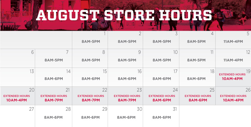 UNM Events Calendar - Extended Store Hours