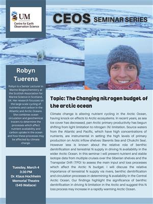 Environment, Earth and Resources - CEOS Seminar Series: The Changing Nitrogen Budget of the ...