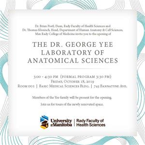 Health Sciences - Dr. George Yee Laboratory of Anatomical Sciences opening