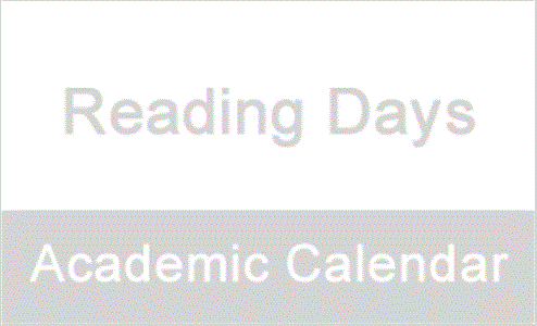Academic Calendar - Reading Days For Upper Level Students