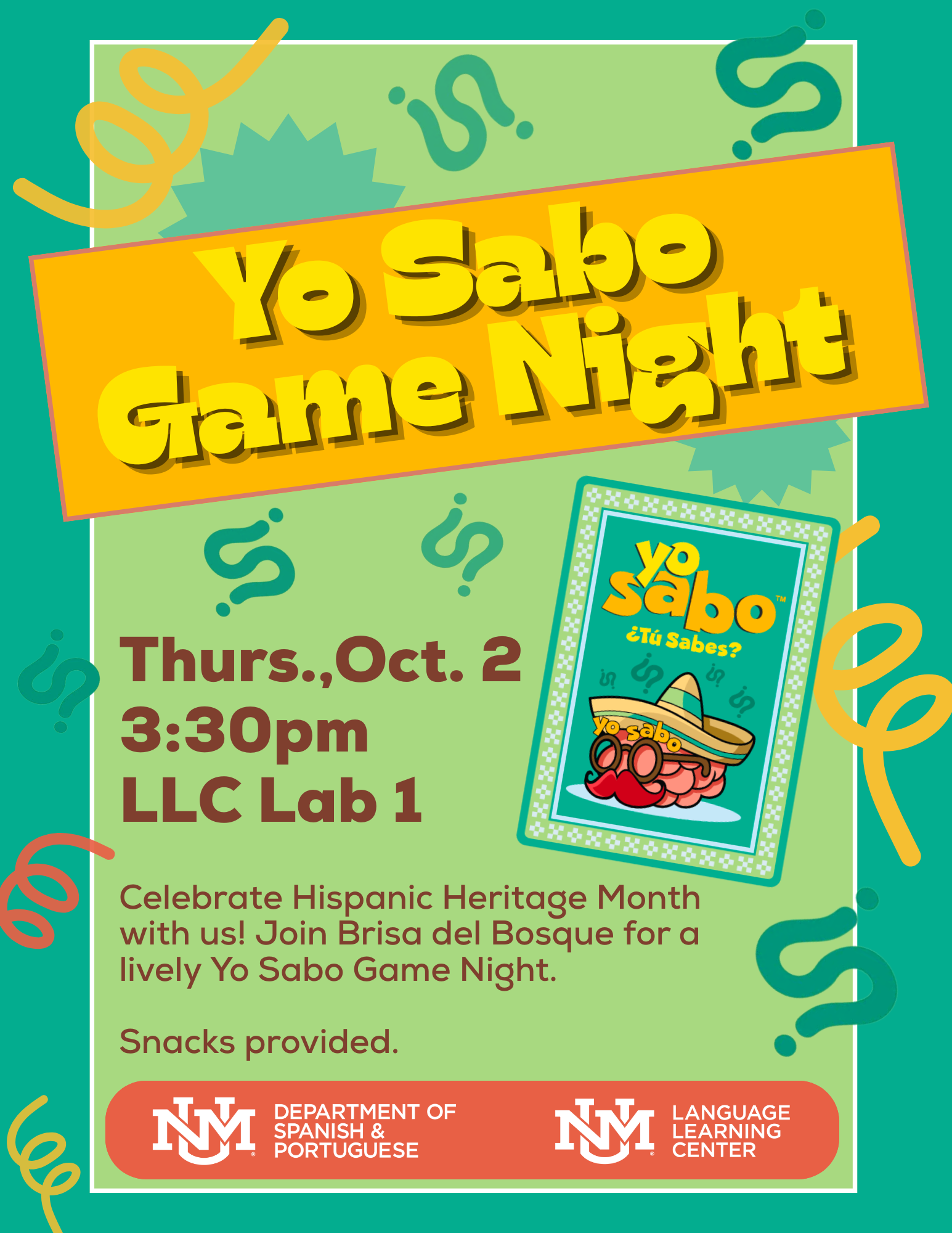 UNM Events Calendar - Yo Sabo Game Night