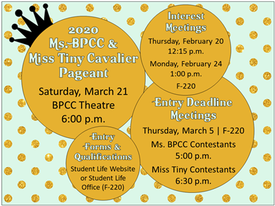 BPCC Events Calendar - Ms. BPCC & Miss Tiny Cavalier Pageant Interest ...