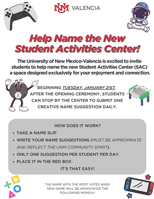 UNM Events Calendar - Student Activities Center Naming Competition