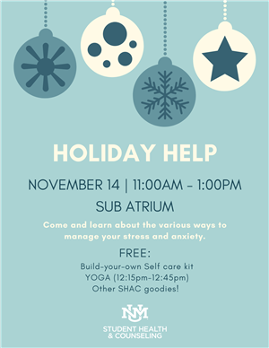 Student Health & Counseling - Holiday Help