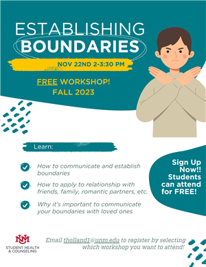Student Health & Counseling - Establishing Boundaries Workshop