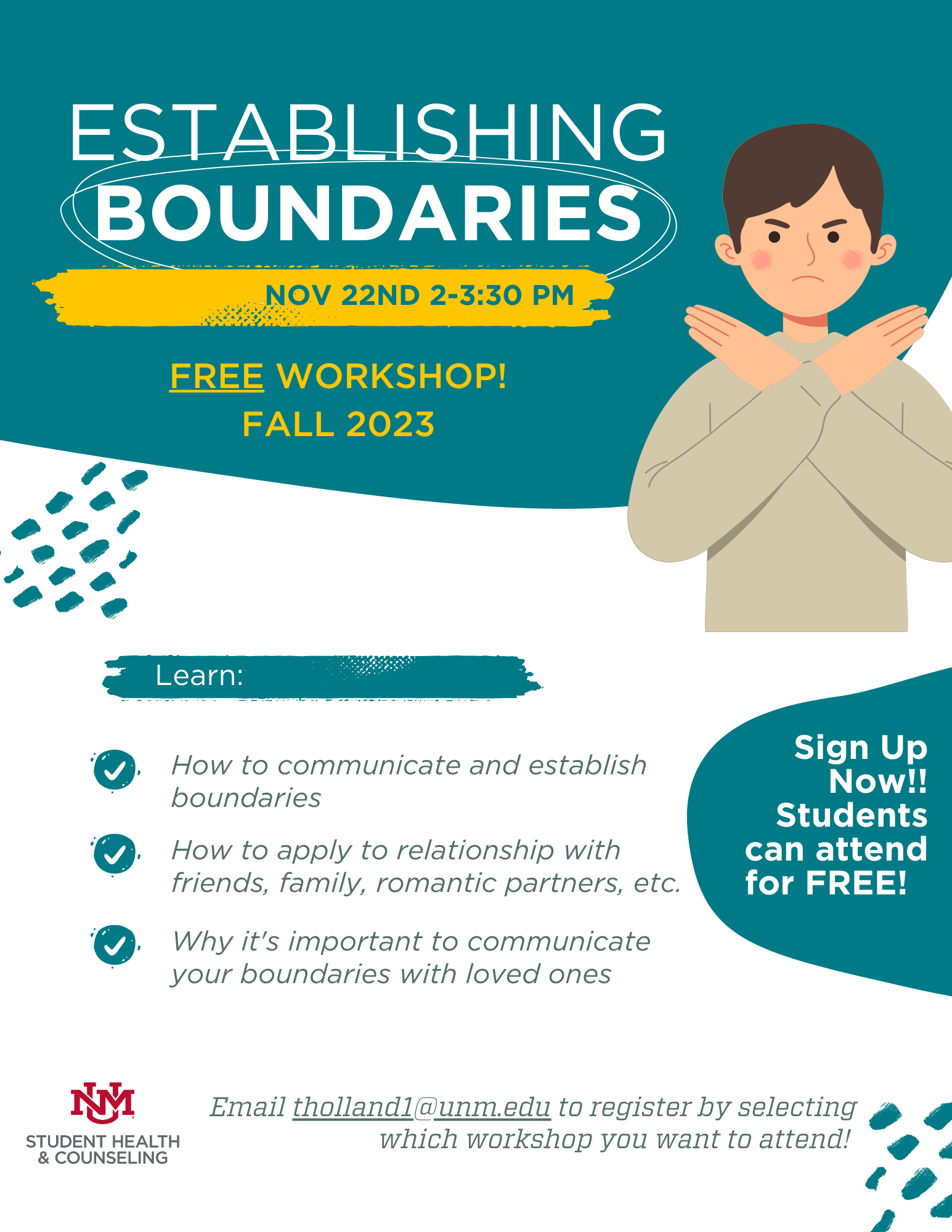 Student Health & Counseling - Establishing Boundaries Workshop