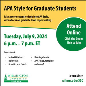 Student Services Calendar - APA Style for Graduate Students - Online ...