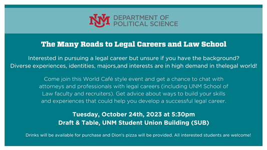 UNM Events Calendar - The Many Roads to Legal Careers and Law School