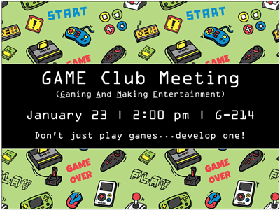 BPCC Events Calendar - GAME Club Meeting