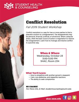 Student Health & Counseling - Conflict Resolution Workshop for Students