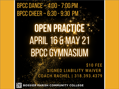 BPCC Events Calendar - Cavalier Cheerleaders Open Practice