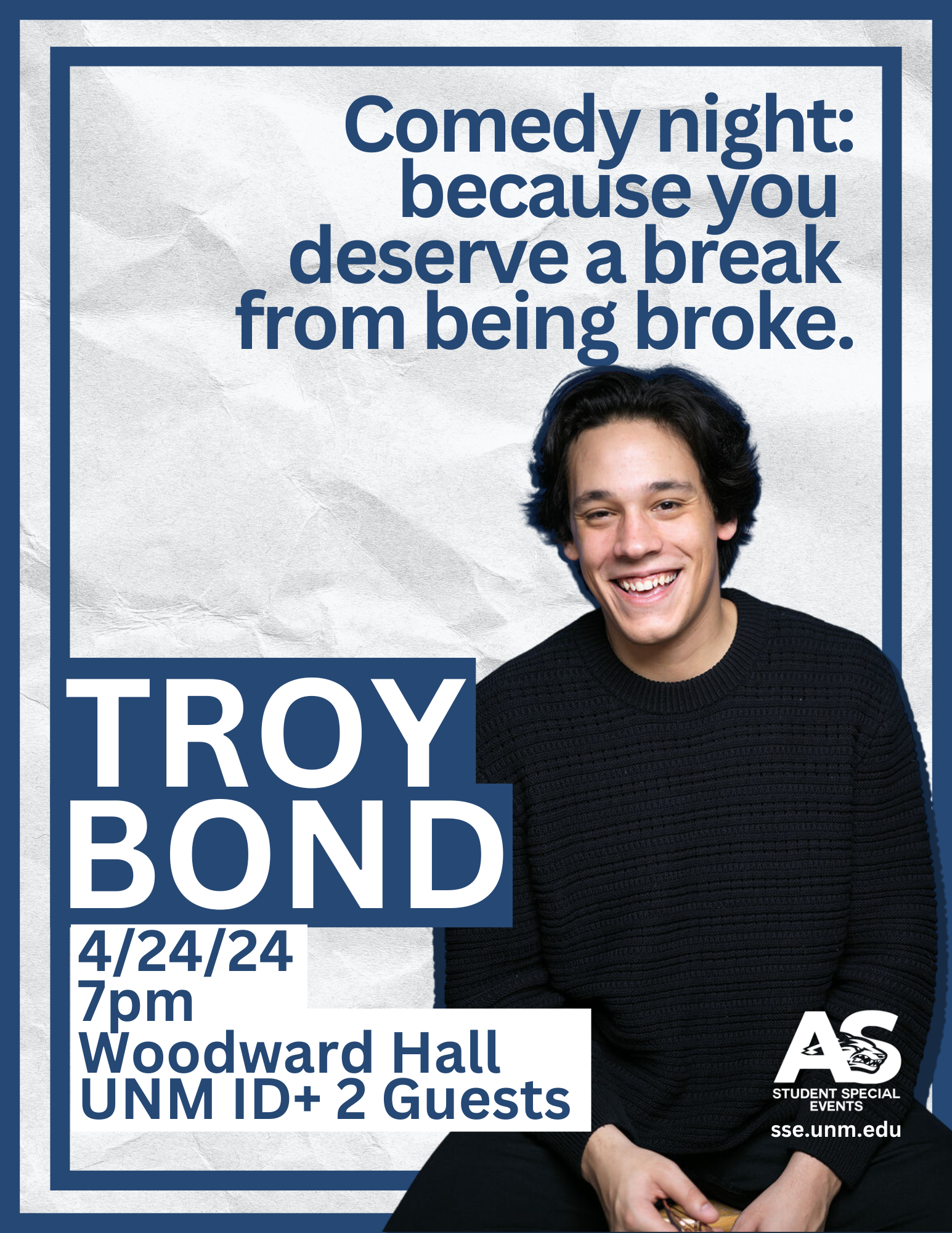 UNM Events Calendar - Comedian: Troy Bond