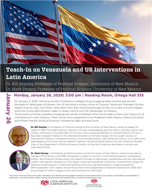 UNM Events Calendar - Teach-In on Venezuela and US Interventions in ...