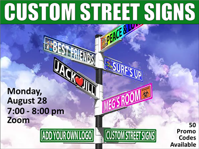 BPCC Events Calendar - Custom Street Signs
