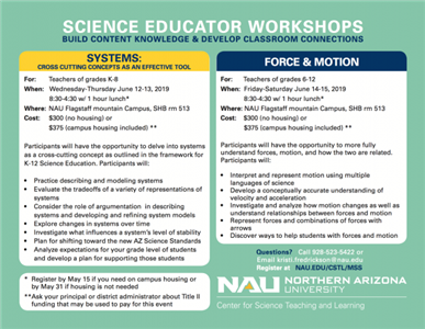 NAU Events - Continuing Ed - Making Sense of Science Force and Motion ...